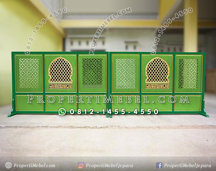 Sketsel Masjid Kayu Jati Warna Hijau | PROPERTI MEBEL